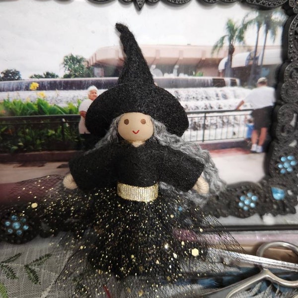 Cute Witch Doll - Sweet Witch Figurine Handmade - Small Witch Doll ...
