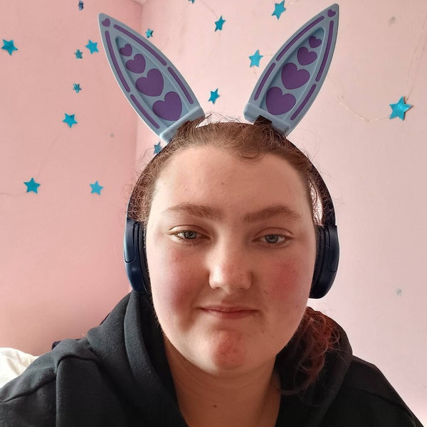 Heart Bunny Ears for Headsets and Headphones, Synthwave Gamer Rabbit ...