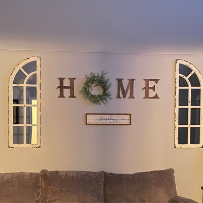 HOME Letters Décor Walnut Wood HOME Sign Wooden Home Sign Wall Décor ...