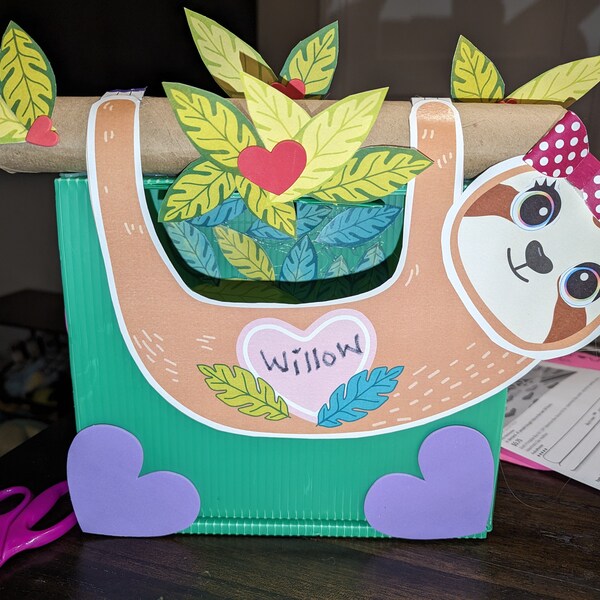 Sloth Printable Box Kit | DIY Valentine Box Decor Kit for Valentine's ...
