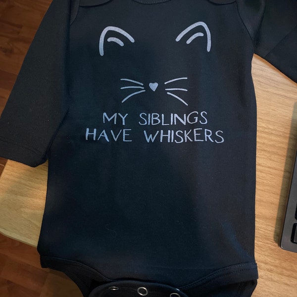 My Siblings Have Whiskers, Cat Onesie®, Cat Bodysuit, Baby Shower, Gift ...