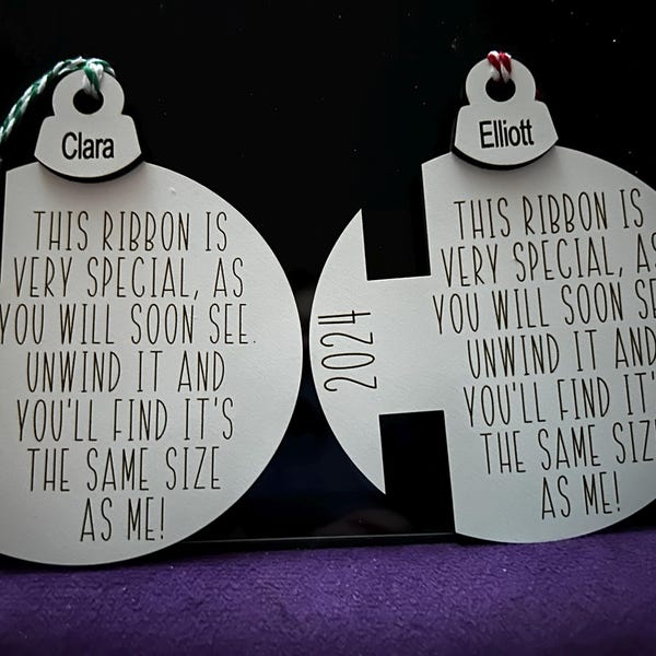 READY TO SHIP | Height Ribbon Christmas Ornament | Keepsake Height ...
