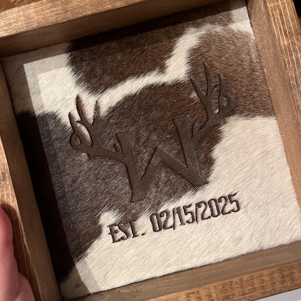 Cowhide Branding Frame, Cowhide Wood Sign, Family Heirloom, Unity ...