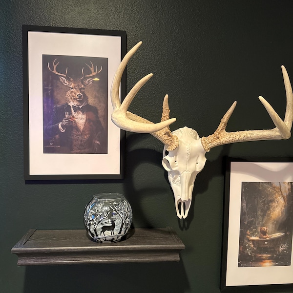 Stag With Cigar Wall Art Print // Vintage Painting Style Portrait of ...