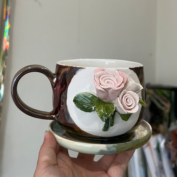 Bow Ceramic Mug, Cute Ceramic Mug, Handmade Ceramic Mug, Girly Pop ...