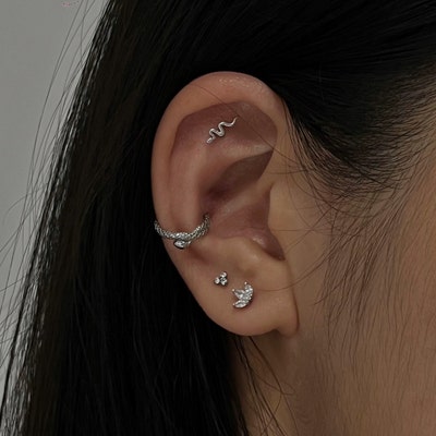 16g Dainty Snake Conch Hoop, Conch Earring, Conch Ring Clicker, 316L ...