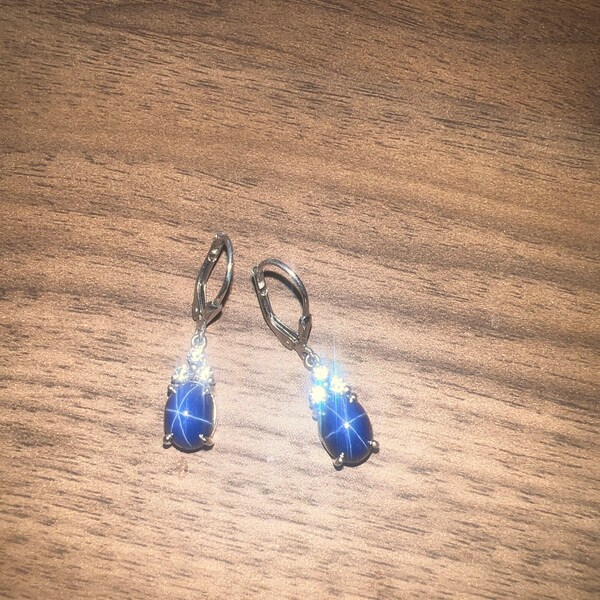 Cornflower Blue Star Sapphire Necklace Sterling Silver 925 Silver Blue ...