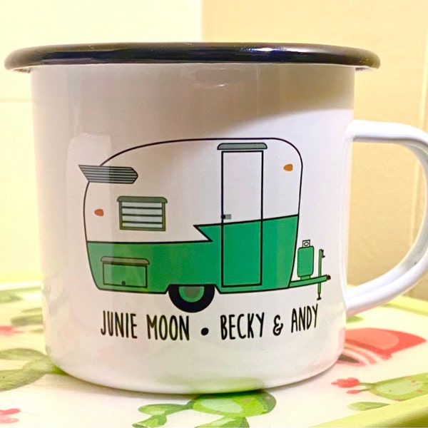 Camper Coffee Mug, Personalized Vintage Camper Mug, Camp Trailer Mug ...