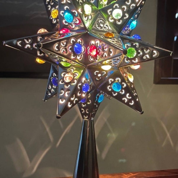 Handmade Tin Star Tree Topper: Multicolored Marbles, Moravian Star - Etsy