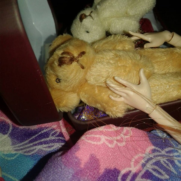 Mini Light Brown Plush Teddy Bear Dollhouse Accessory Toy Craft Decor ...