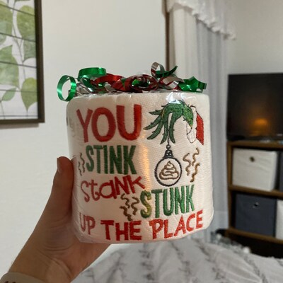 Grinch Embroidered Toilet Paper, Christmas Toilet Paper Gift - Etsy