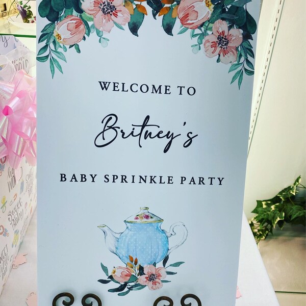 TEA PARTY Personalized Welcome Sign Personalized Tea Party Background ...