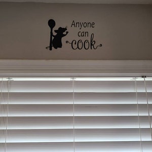 Disney Wall Decal, Disney Home Decor, Ratatouille, Anyone Can Cook ...