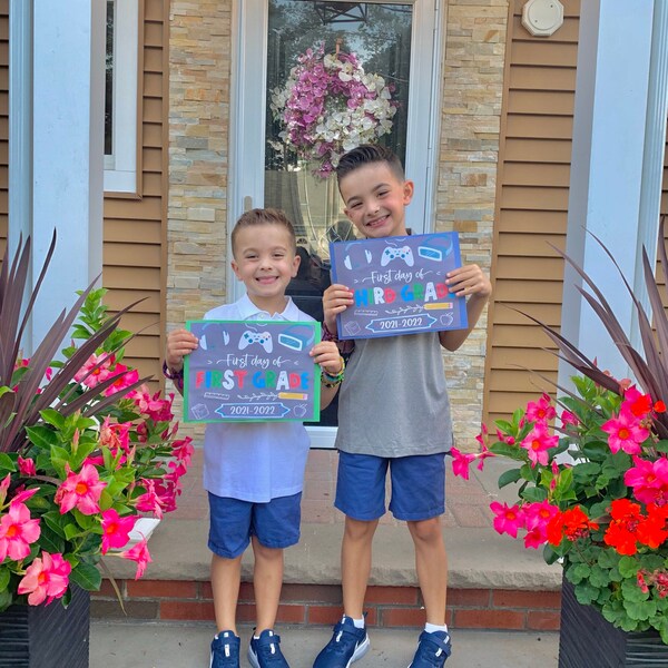 First Day of First Grade Printable - 1st Day of 1st Grade Sign - Boy ...