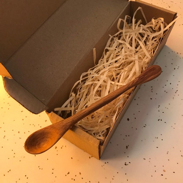 Small Wooden Salt or Spice Spoon Hand Carved of Pear, Plum, Cherry Tree ...