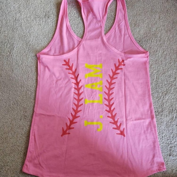 Custom Softball Racerback,custom Number and Name Tank Top,personalized ...