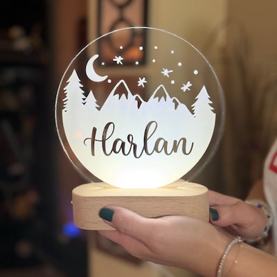 Garden and Floral LED Photo Frame Lamp Personalized Light-up Name Sign ...