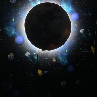 Moon Led Sign Wall Art Decor Glow in the Dark Wall Art Moon Light up 3D ...