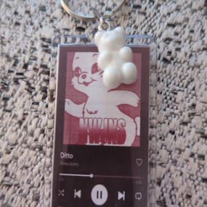 Spotify Song Plaque Keychain Custom Key Chain Add Charm Gummybear Heart ...