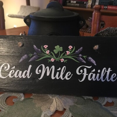 Irish Welcome Slate Sign porch Welcome Sign Irish Hand Made Slate ...