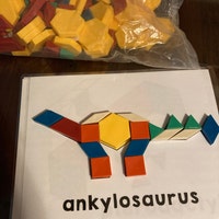 7 Dinosaur Pattern Block Tangram Puzzles Printable Digital Download ...