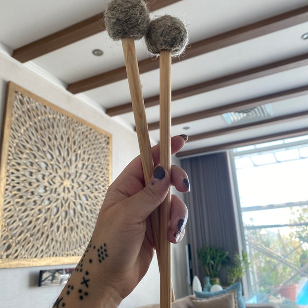 HANDMADE DRUM MALLETS /24cm Sticks/ Moon Drum / Steel Tongue Drum ...