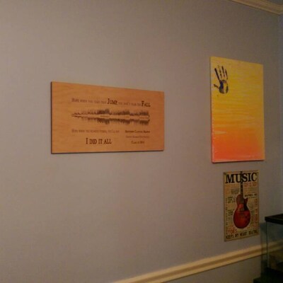 Engraved Sound Wave Wall Hanging Customized to Your Favorite Song or ...