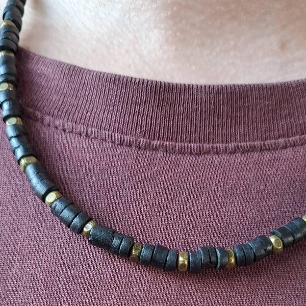 Cowrie Sea Shell Choker Necklace for Men- Coconut Shell Mens Pearl ...