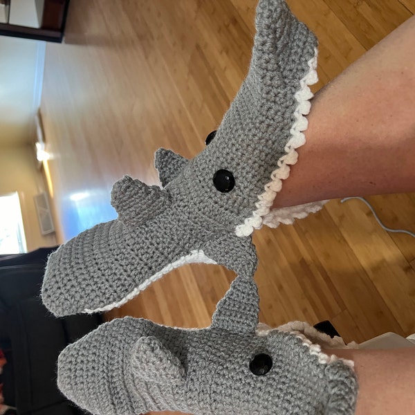 PATTERN for Crocheted Shark Socks- Baby, Child, and Adult Sizes in ...