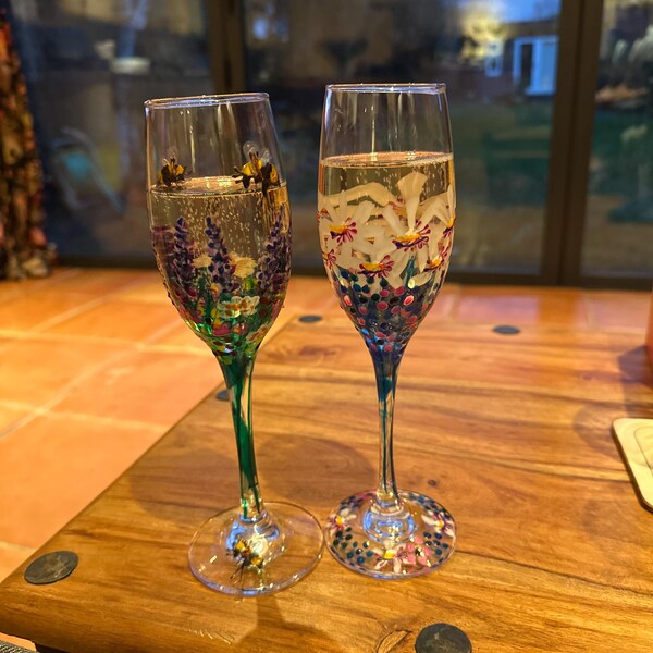 Colour Carnival, Hand Painted Gin Glass (can Personalise) Unique ...