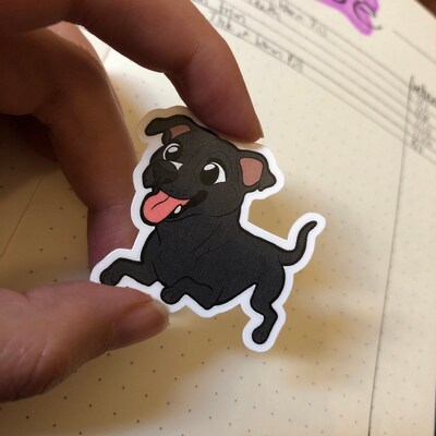 Bully Sticker Pit Bull APBT Amstaff Staffy Chibi Puppy Dog - Etsy