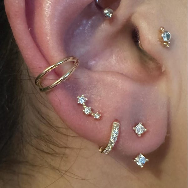 Front Back Earring Set • Ear Jacket • Dainty Ear Jacket • Gold Earrings ...