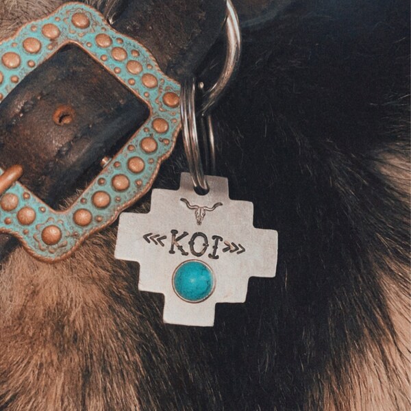 Custom Western Pet ID Tag - Bone Name Tag - Cowdog Name Tag - Country ...