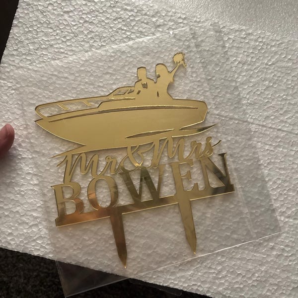 Driving Boat Cake Topper, Nautical Wedding Cake Toppers, Speed Boat ...