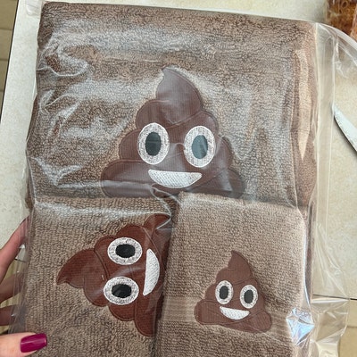 Poop Emoji Soft Serve Emoji Embroidered Hand Towel - Etsy