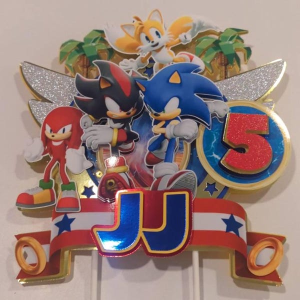Shadow Hedgehog Cake Topper. Sonic and Shadow Shaker Cake Topper With ...