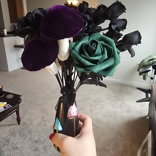 Dark Teal Rose Peacock Green Flower With Long Stems Flower Artificial ...