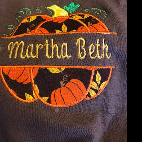 Split Pumpkin Fall Pumpkin Machine Embroidery Applique Design - Etsy