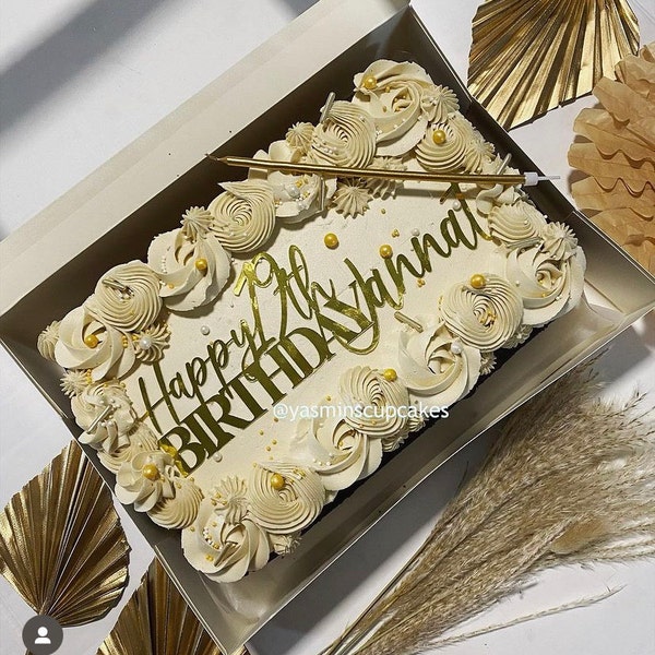 Sheet Cake Topper, Happy Birthday, Glitter Cardstock, Personalised ...