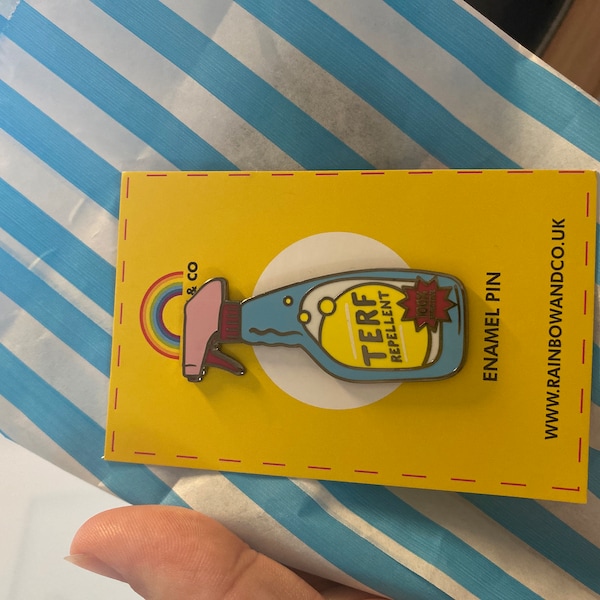 TERF Repellent Enamel Pin | Trans Rights Pride Badge - Etsy