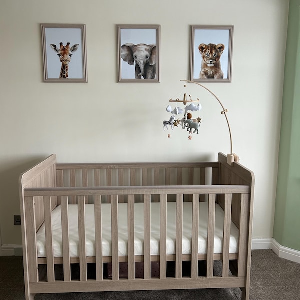 Personalised Safari Nursery Wall Print Set of 3, Kids Name Print, Boys ...