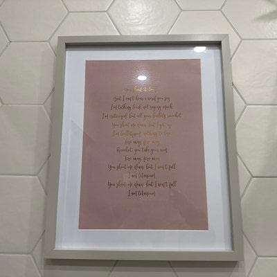 Custom Quote Print, Custom Poster in Gold Rose Gold Copper Foil, Custom ...