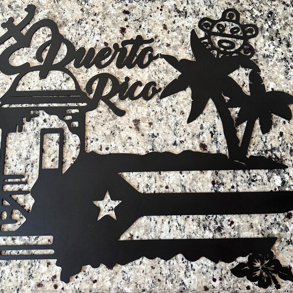 Personalized Puerto Rico Flag Metal Wall Art Puerto Rico Sign Custom ...