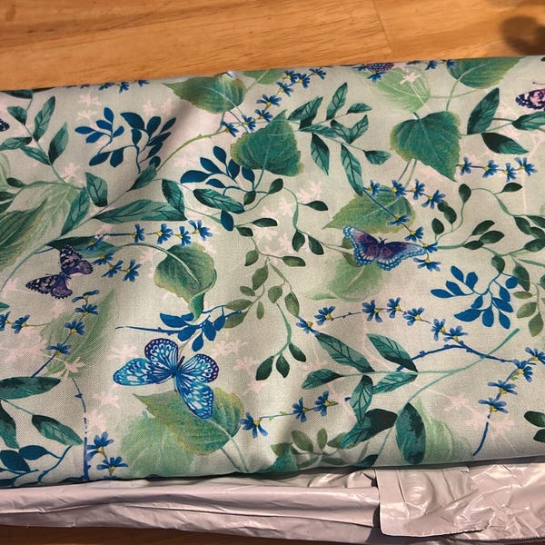 Fabric Kansas Troubles Multi Color Flowers Tan Chickadee Landing Cotton ...