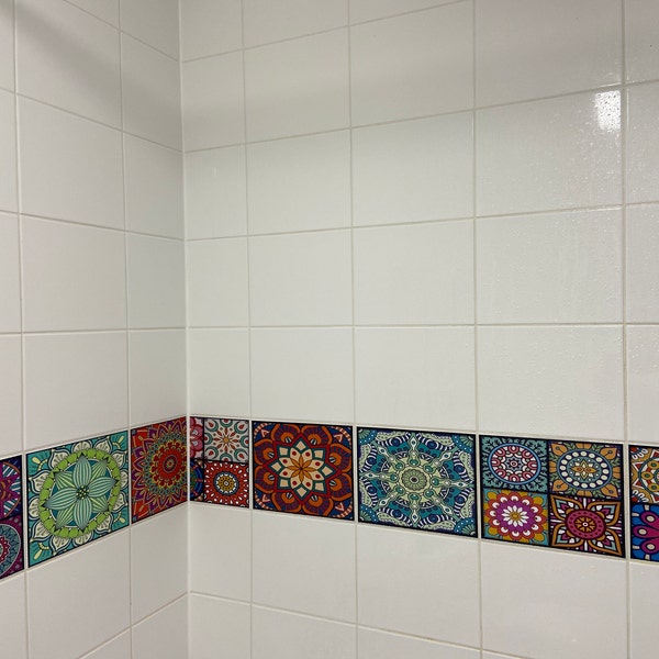 Tile Stickers, Pack of 16, Waterproof Use on 200mm X 250mm, 20 X 25cm ...