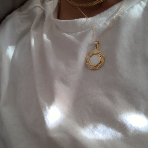 14K Yellow Gold Necklace Medical Mark Necklace Handmade Doctor Pendant ...