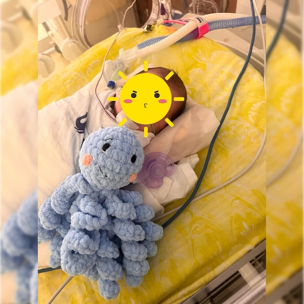 NICU Octopus Preemie Baby Gift · Crochet Snuggler Sensory Toy ...