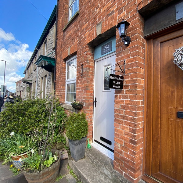 Personalized Hanging House Sign: Double Sided Plaque With Bracket ...