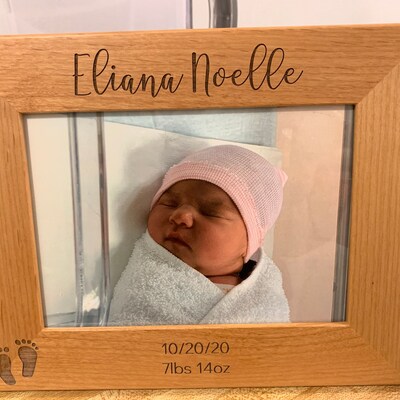 Engraved Personalized New Baby Picture Frame by Lifetime Creations ...