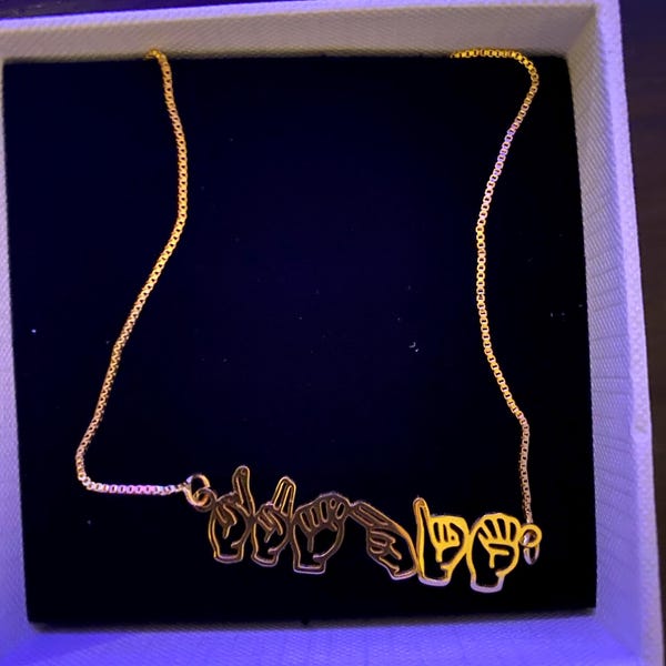 Custom Sign Language Necklace, Name Necklace in Sign Language ...
